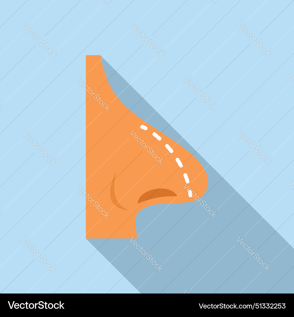 Minimalist nose on blue background Royalty Free Vector Image