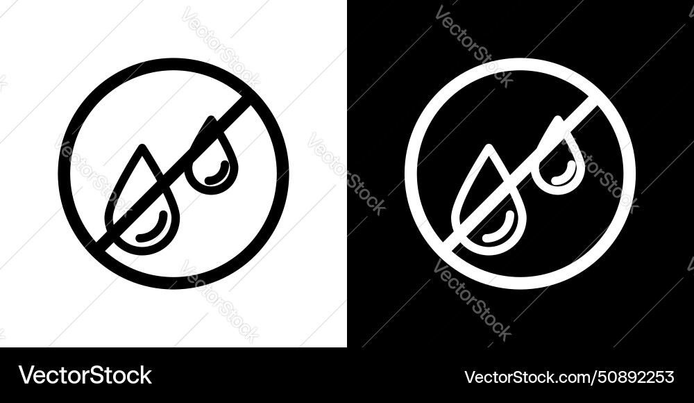 No leakage sign icon set caution against water Vector Image
