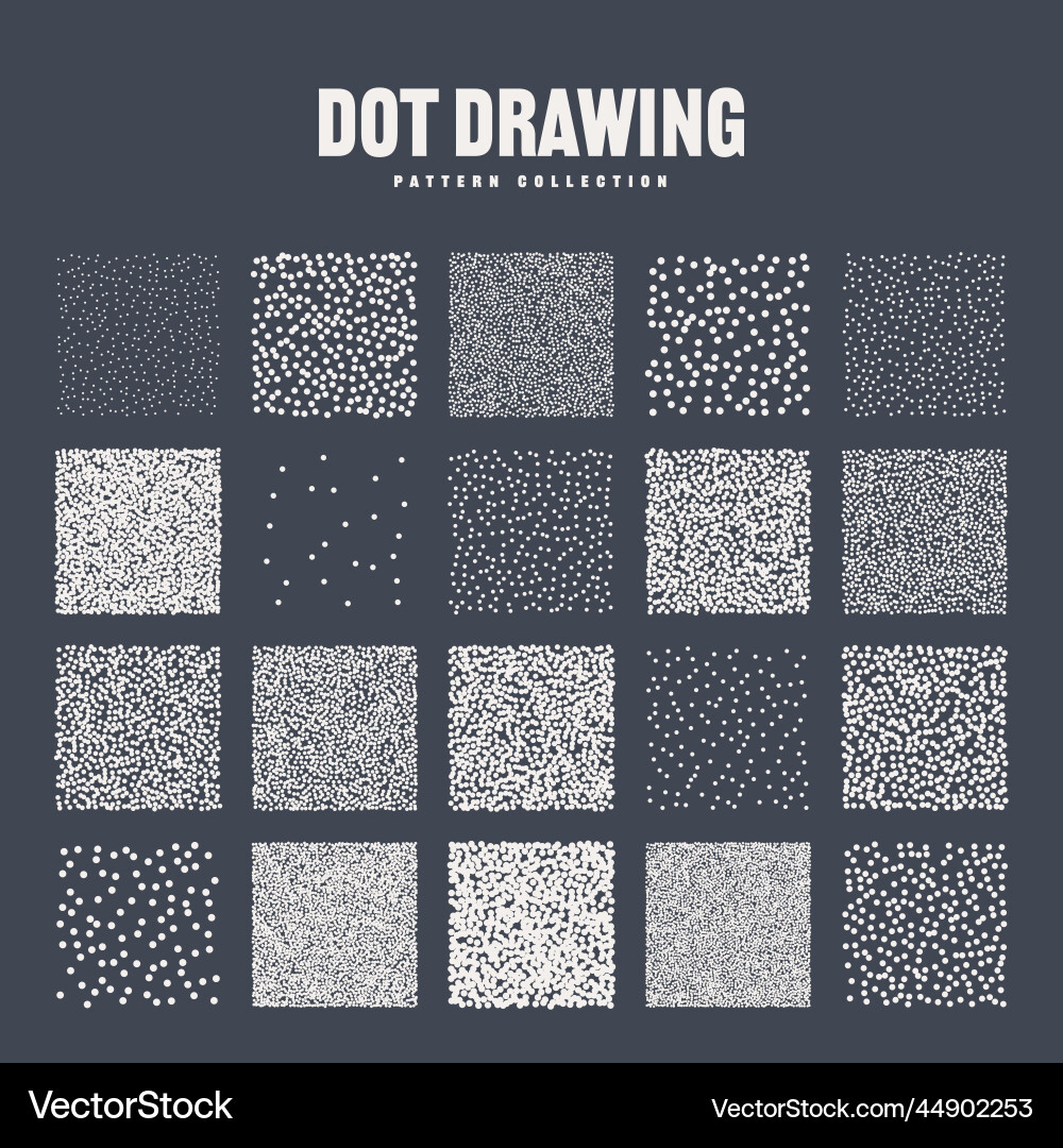 Square shaped dotted objects stipple elements Vector Image