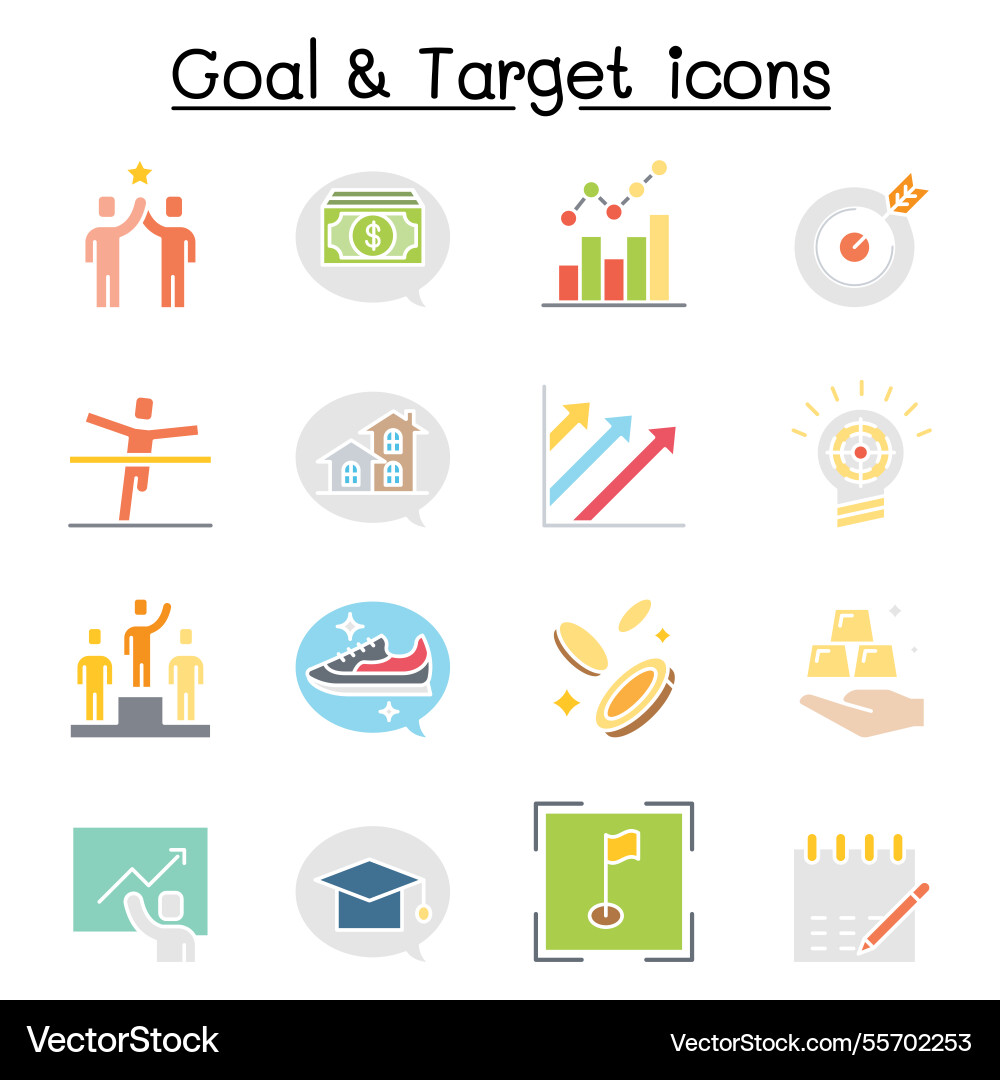 Target purpose aim self improvement development Vector Image