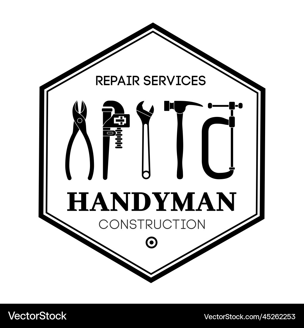 Vintage Handyman Logo - Repair & Tools Vector Image