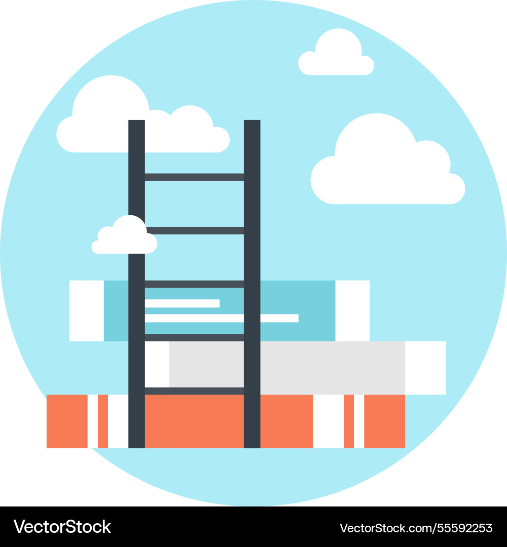 Way to knowledge flat web icon Royalty Free Vector Image