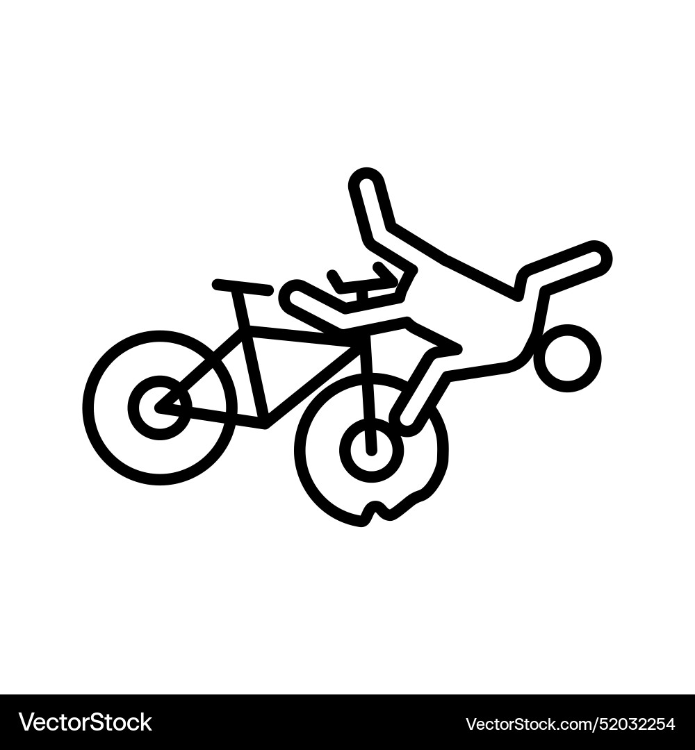 Becycle accident icon linear logo mark in black Vector Image