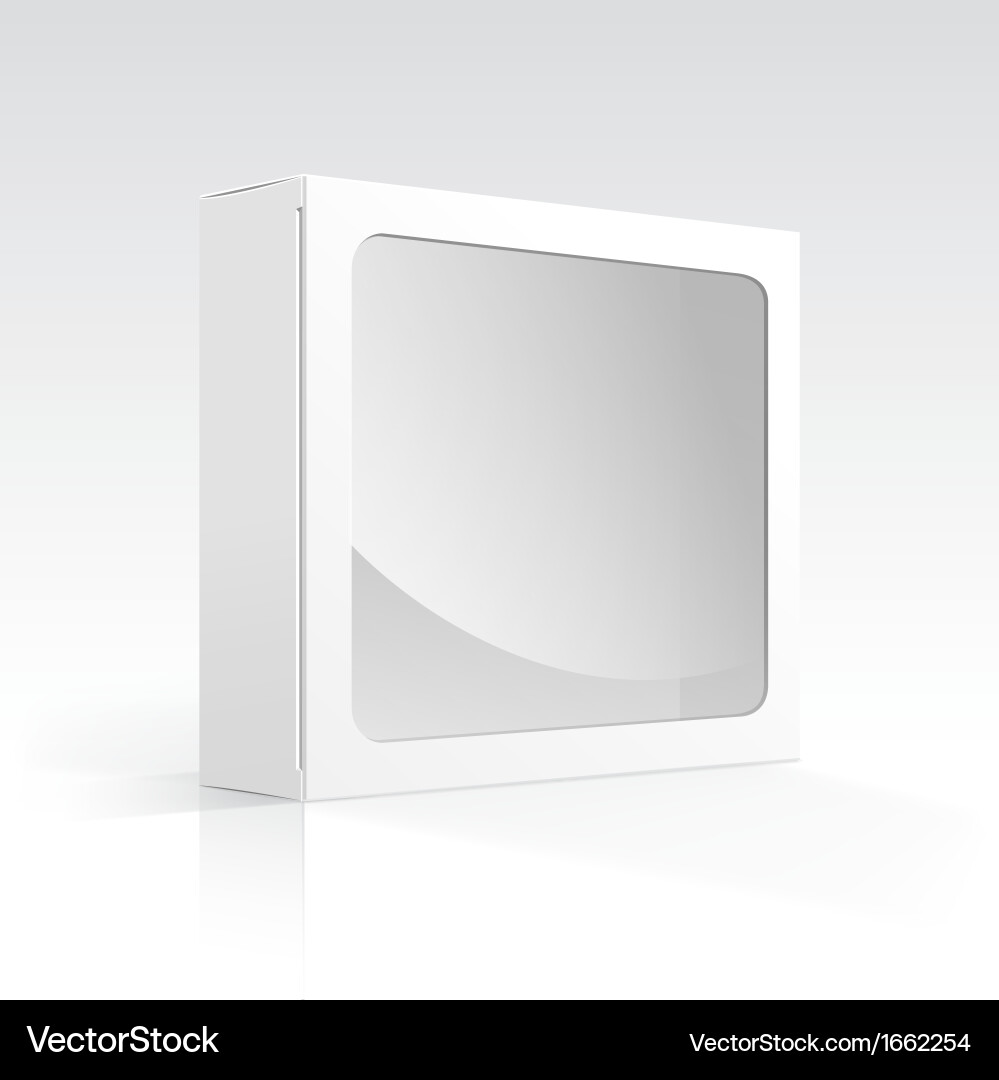 Blank box with transparent window Royalty Free Vector Image