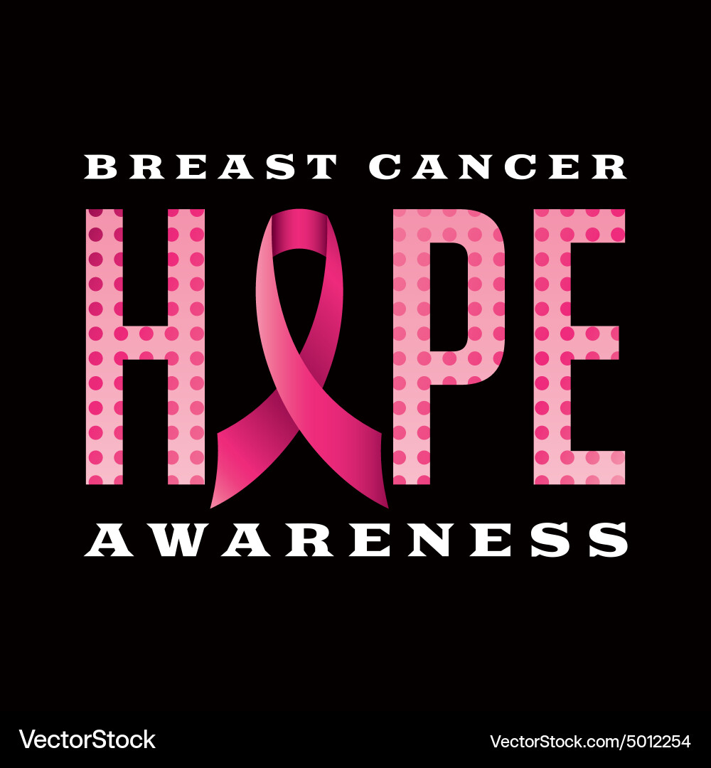 Breast cancer awareness message Royalty Free Vector Image