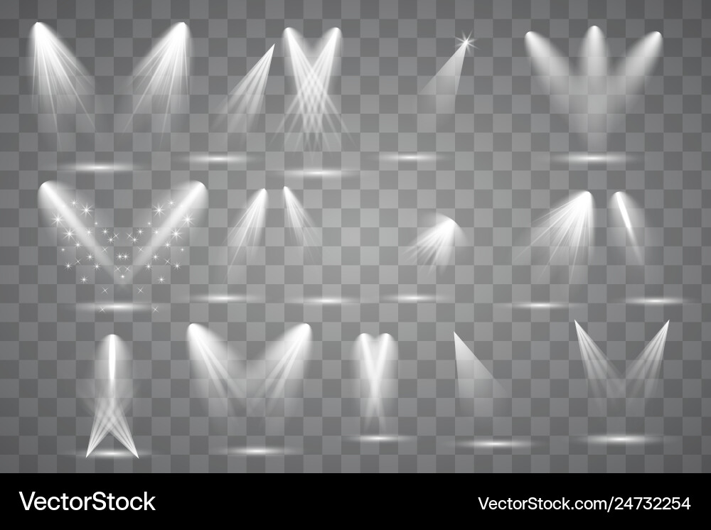 Bright lighting with spotlights Royalty Free Vector Image