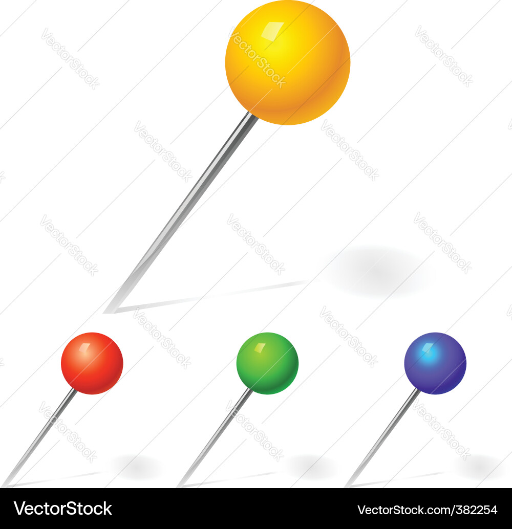 Colorful Pins and Hammer Royalty Free Vector Image