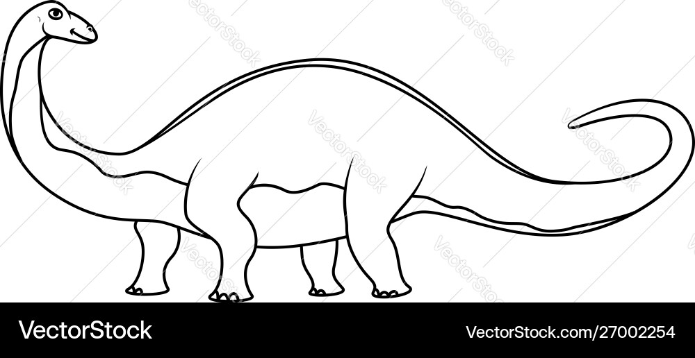 Coloring book brontosaurus Royalty Free Vector Image