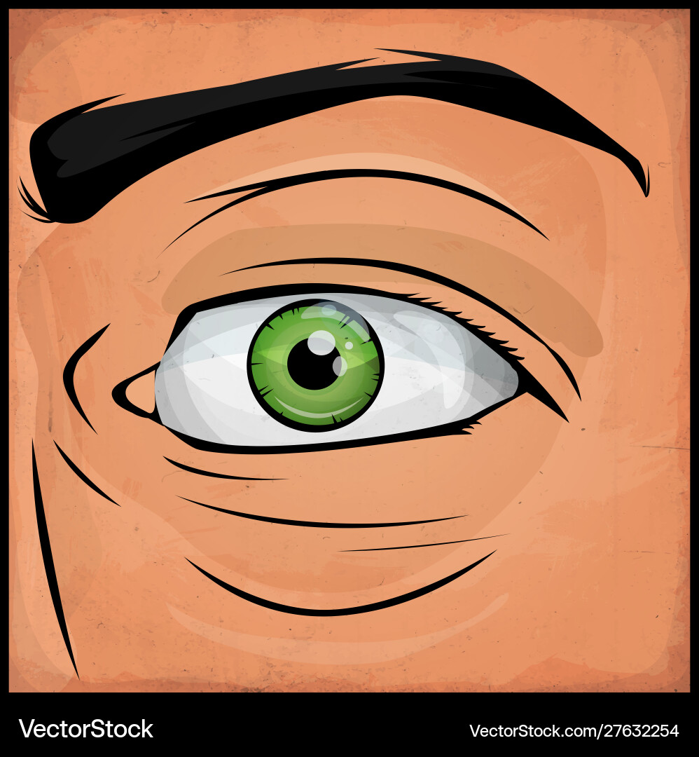 Comic books man eyes Royalty Free Vector Image