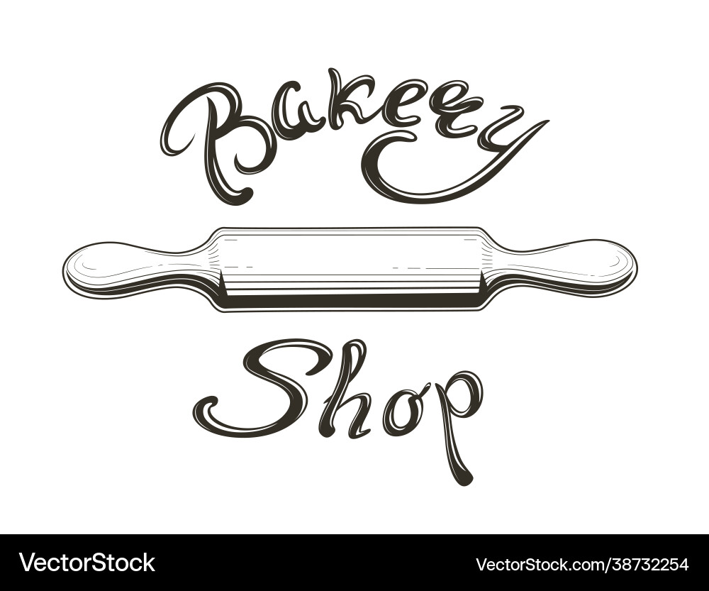 Dough and rolling pin baking Royalty Free Vector Image