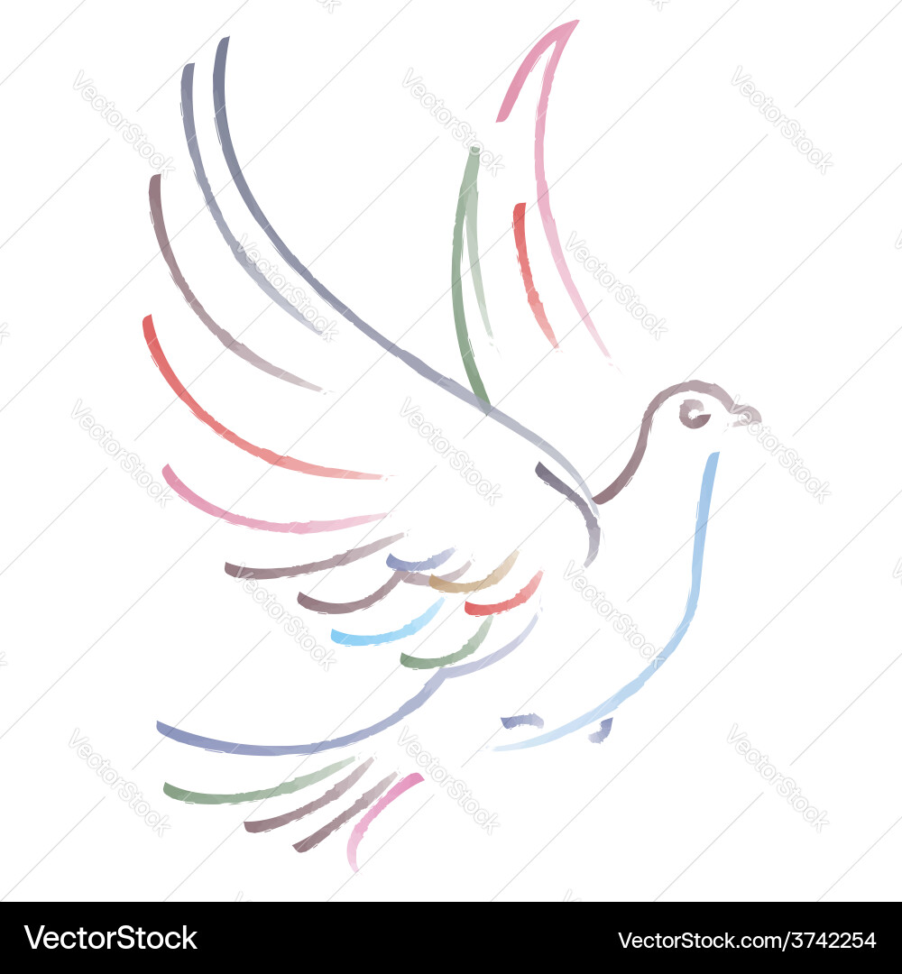 Dove Line Drawing Vector Images (over 5,900)
