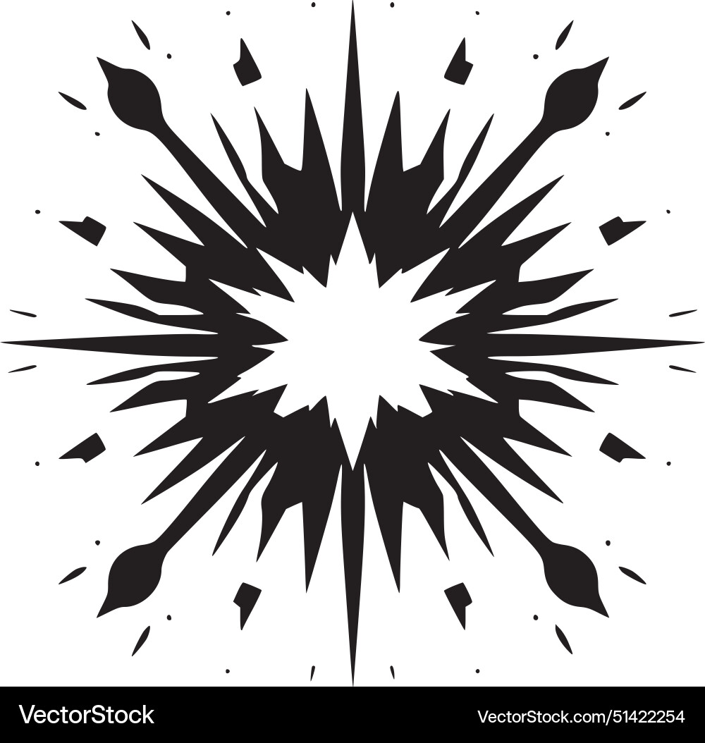 Explosion - black and white isolated icon Vector Image