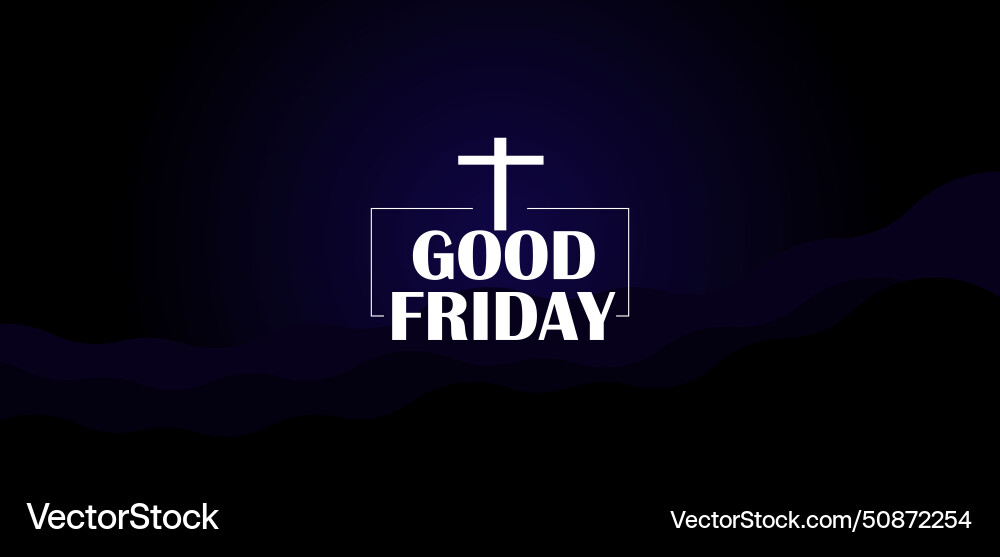 Good friday white text design and beautiful Vector Image