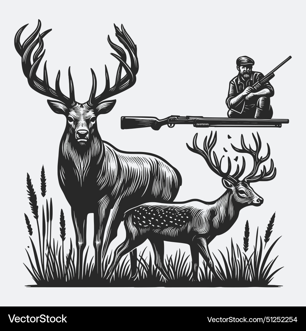 Hunting life svg silhouette file Royalty Free Vector Image