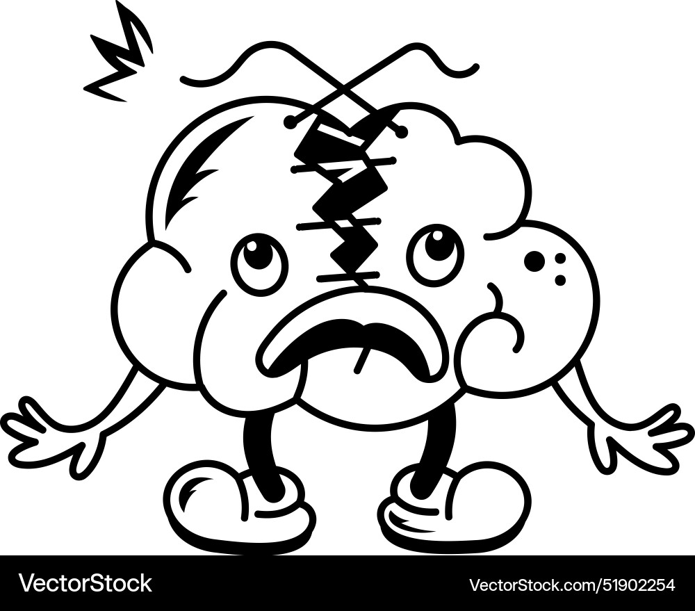 Injured brain Royalty Free Vector Image - VectorStock