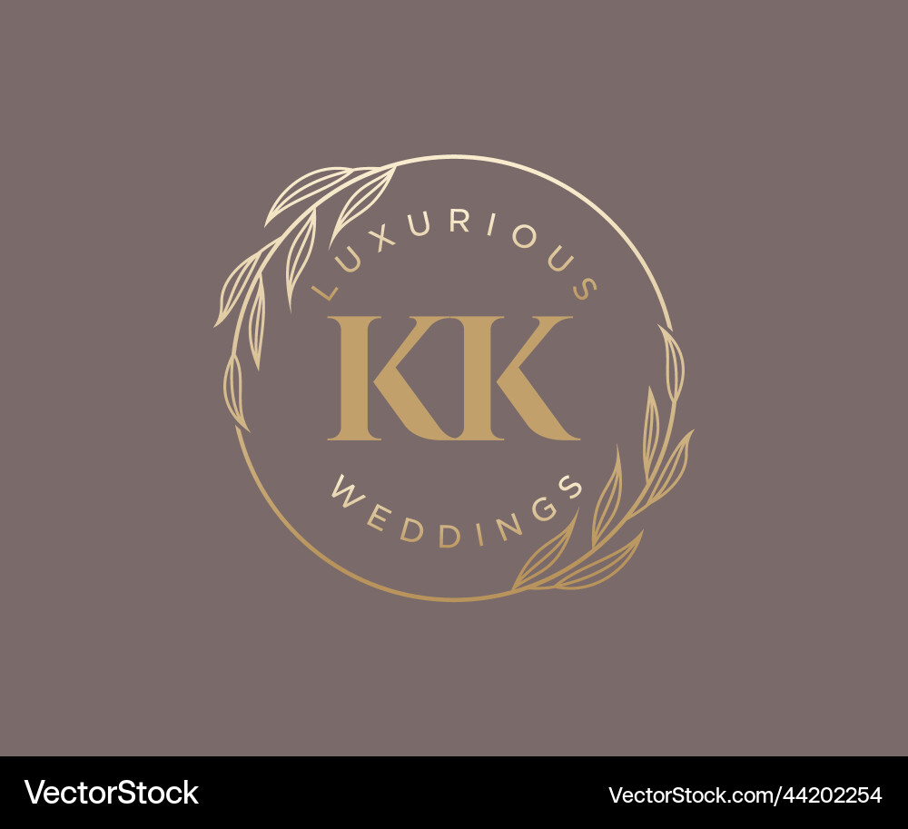 Kk initials letter wedding monogram logos Vector Image