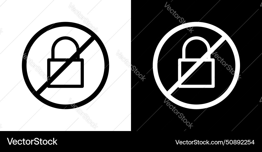 No lock sign computer security password symbol Vector Image