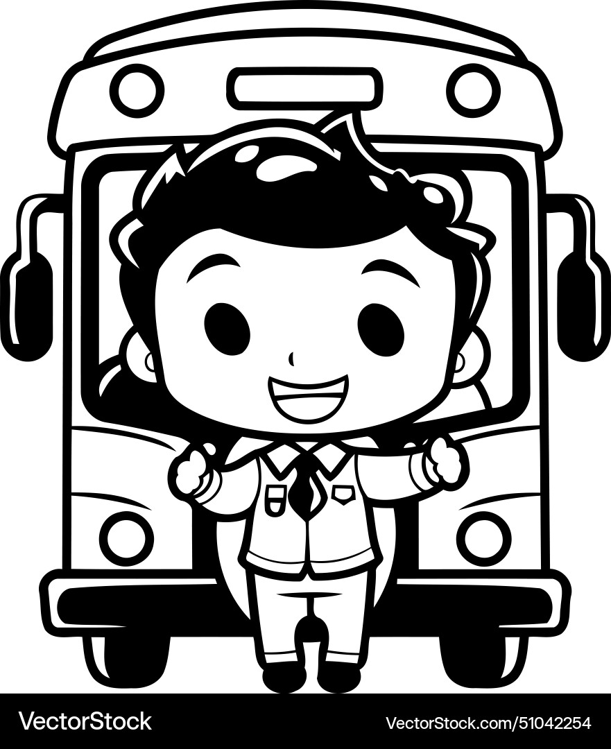 School bus driver - cartoon Royalty Free Vector Image