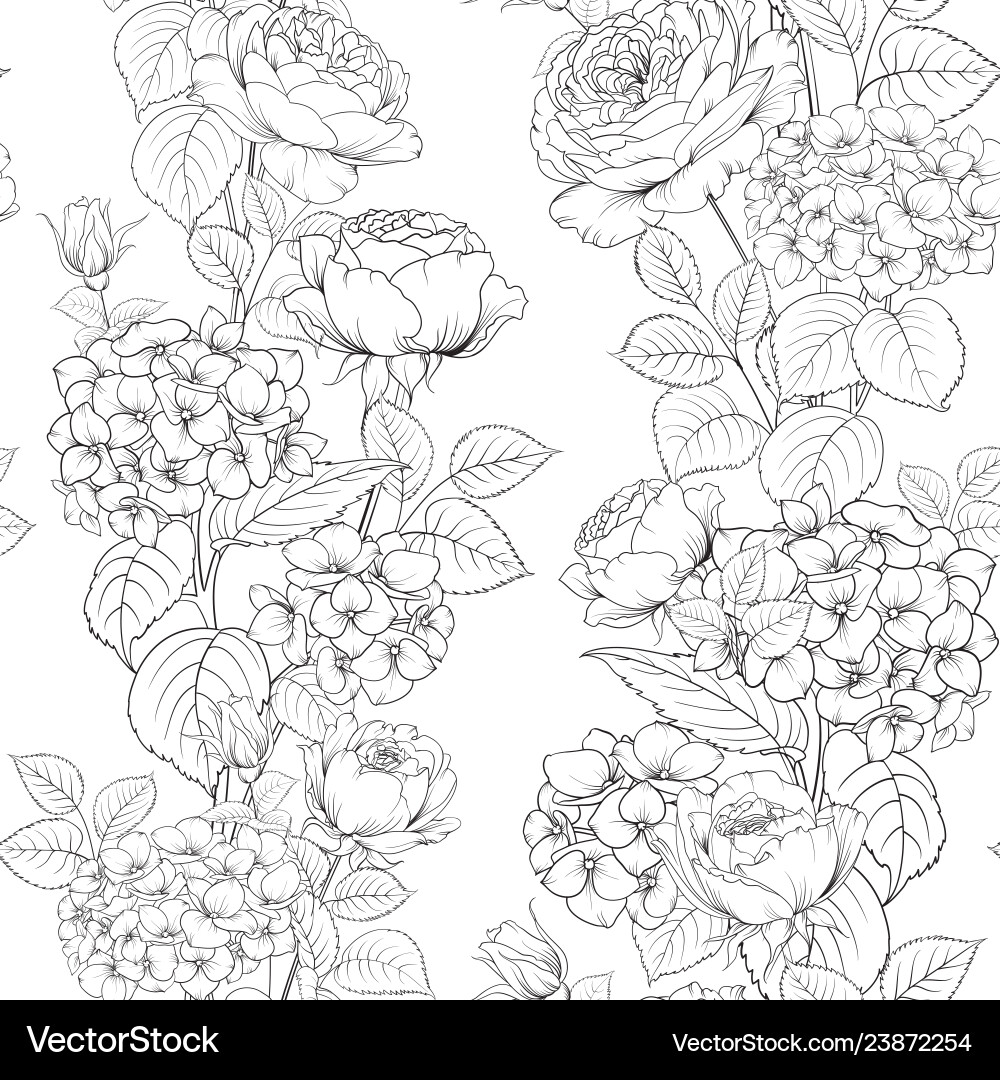 Seamless pattern of rose flower for fabric design Vector Image