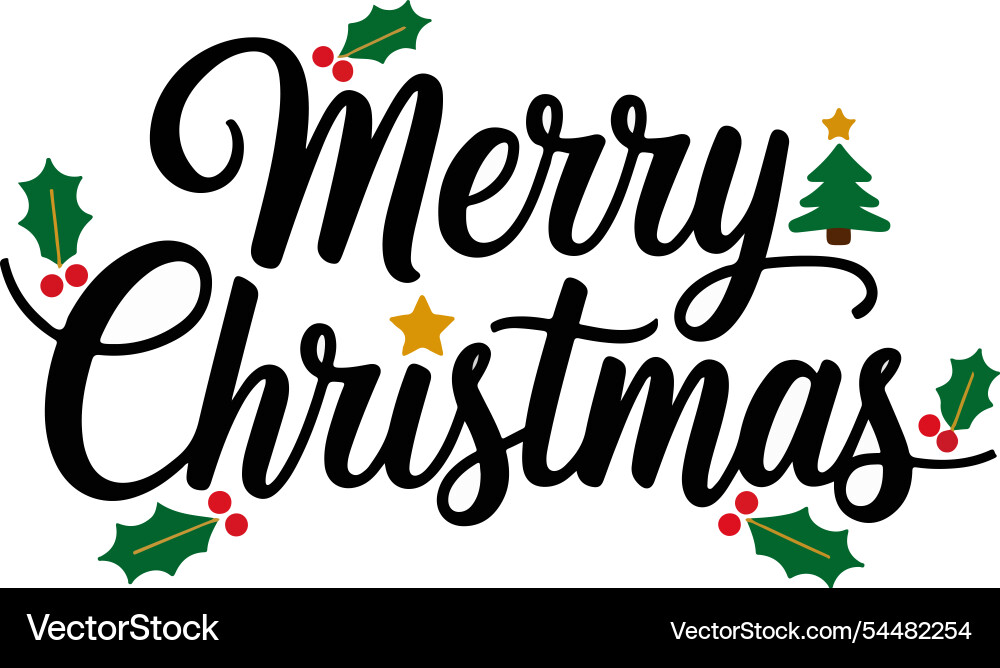 Typography merry christmas simple background Vector Image
