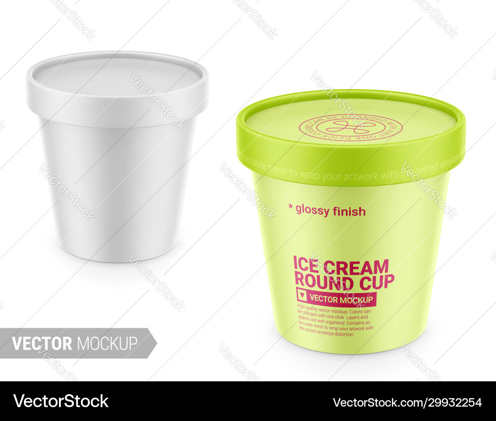 White matte plastic container mockup Royalty Free Vector
