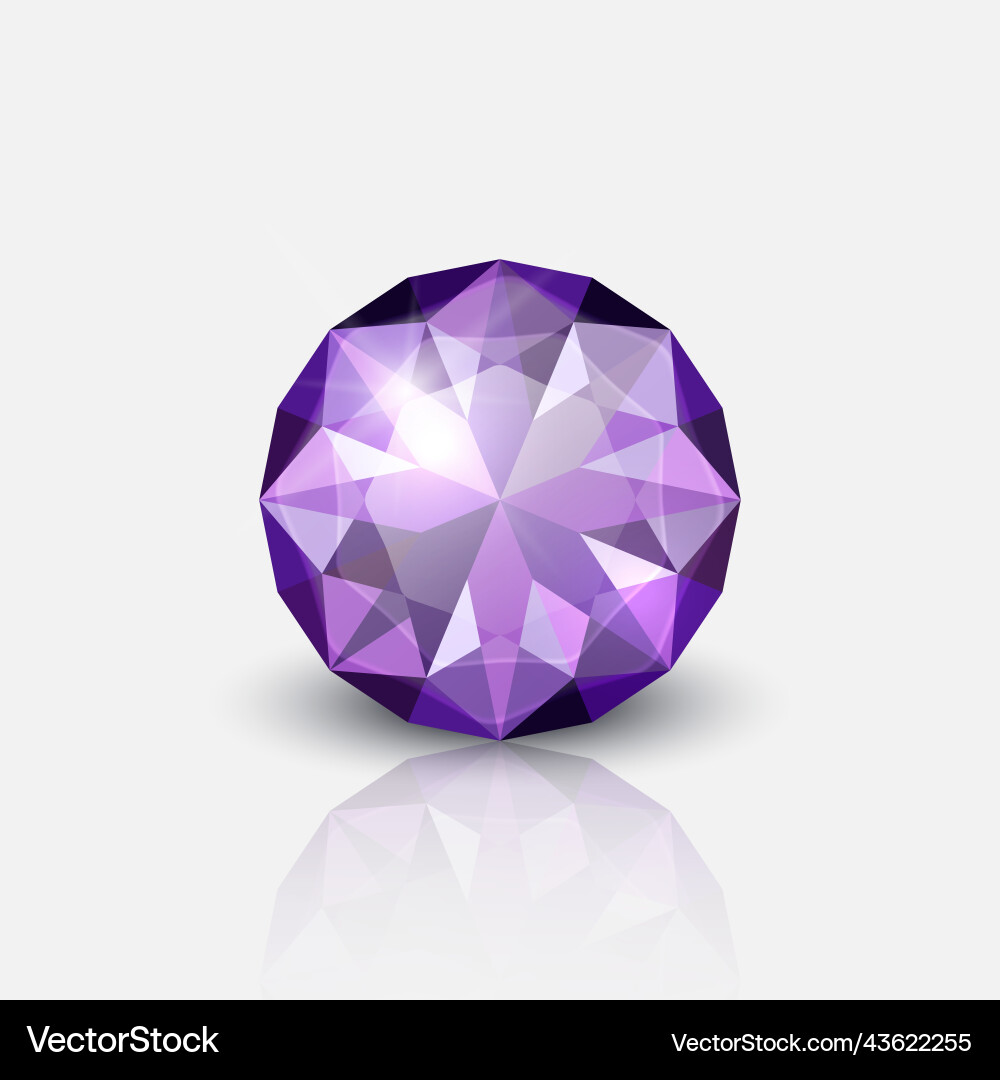 3d realistic transparent gemstone diamond Vector Image