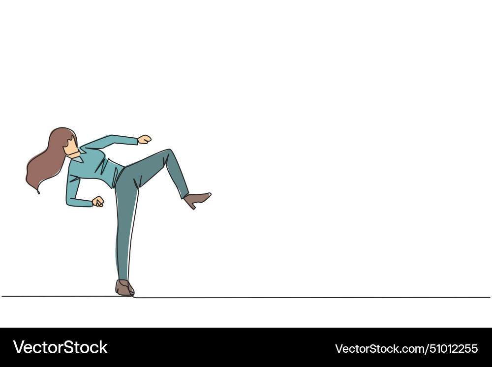 Continuous one line drawing businesswoman doing Vector Image