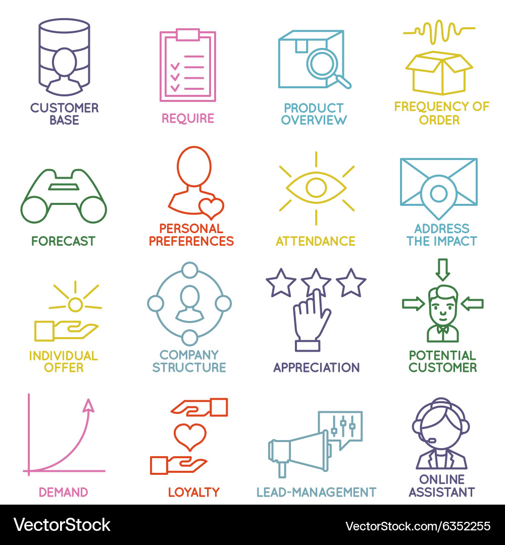 Customer relationship management icons - part 2 Vector Image