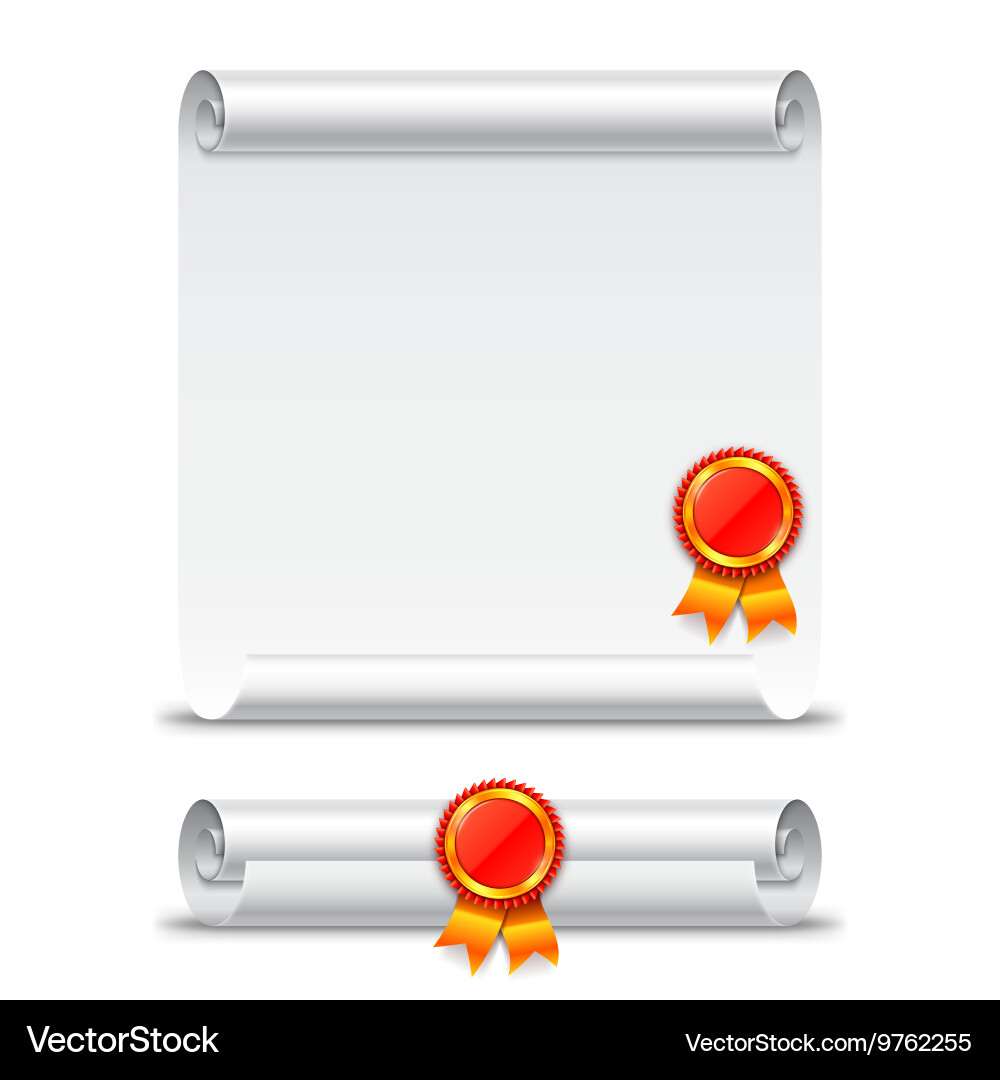 Diploma paper scroll Royalty Free Vector Image
