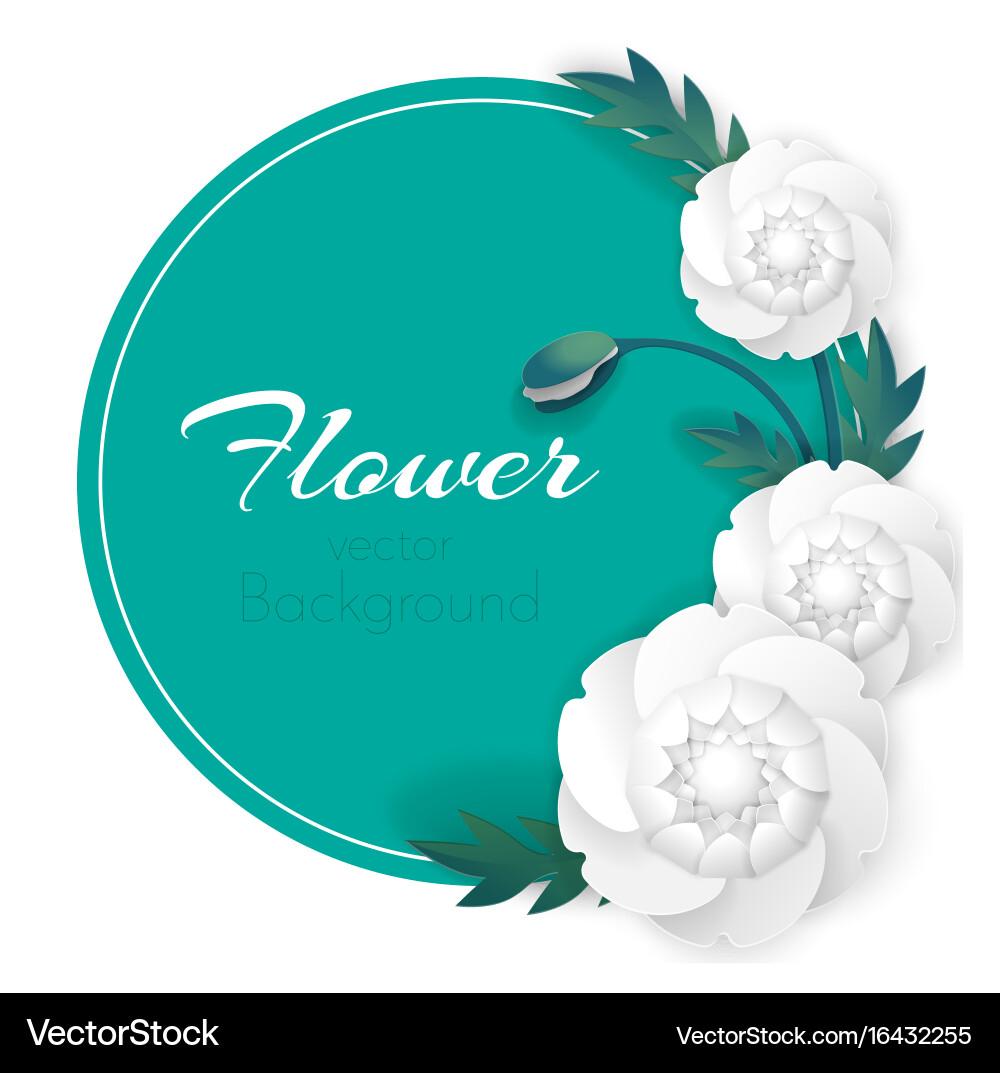 Flower background with circle and white Royalty Free Vector