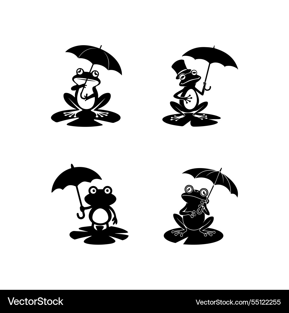 Funny frog cartoon line art Royalty Free Vector Image