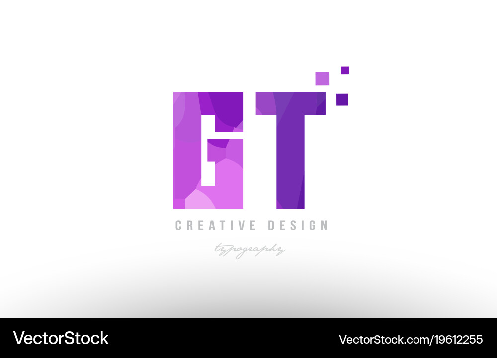Gt g t pink alphabet letter logo combination Vector Image