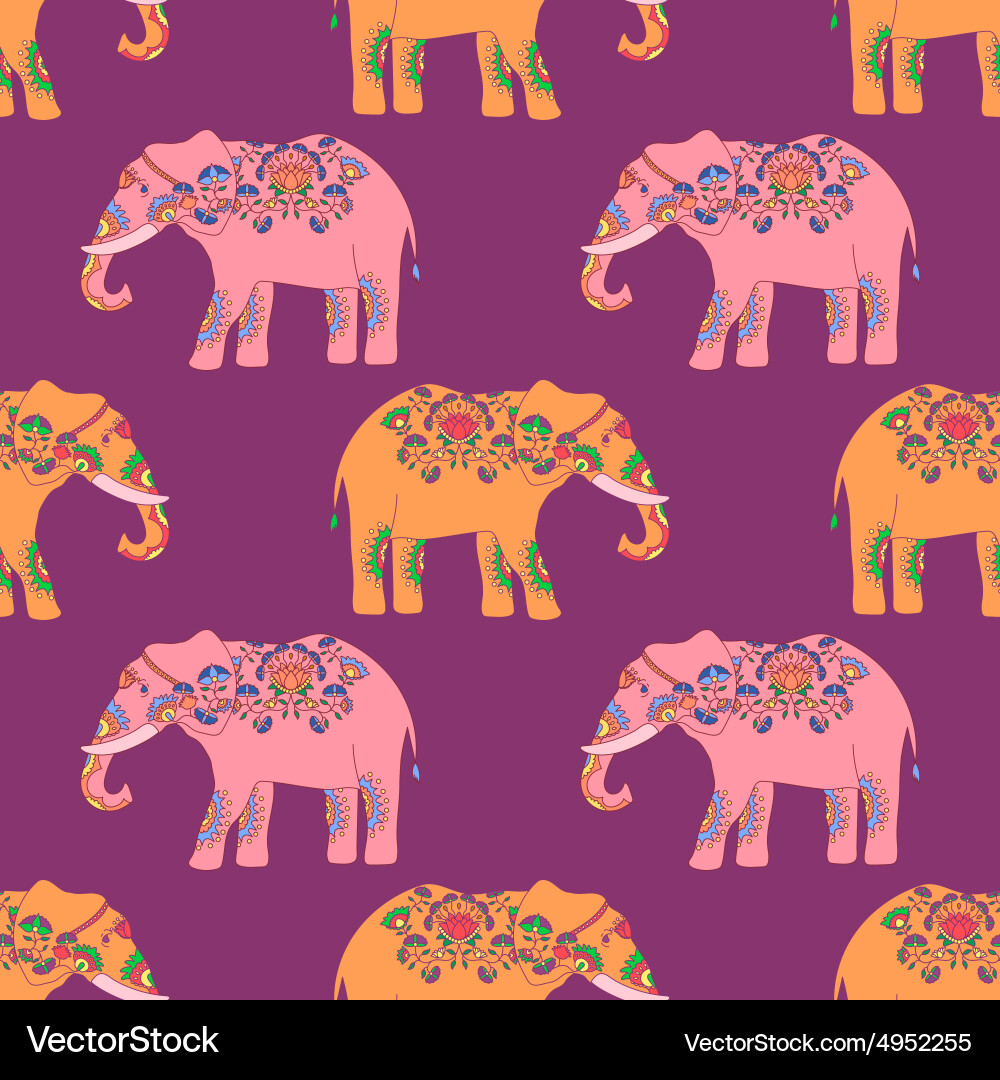 Indian elephant with beautiful pattern Royalty Free Vector