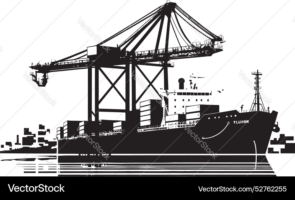 Oceanic operations industrial ship loading icon Vector Image