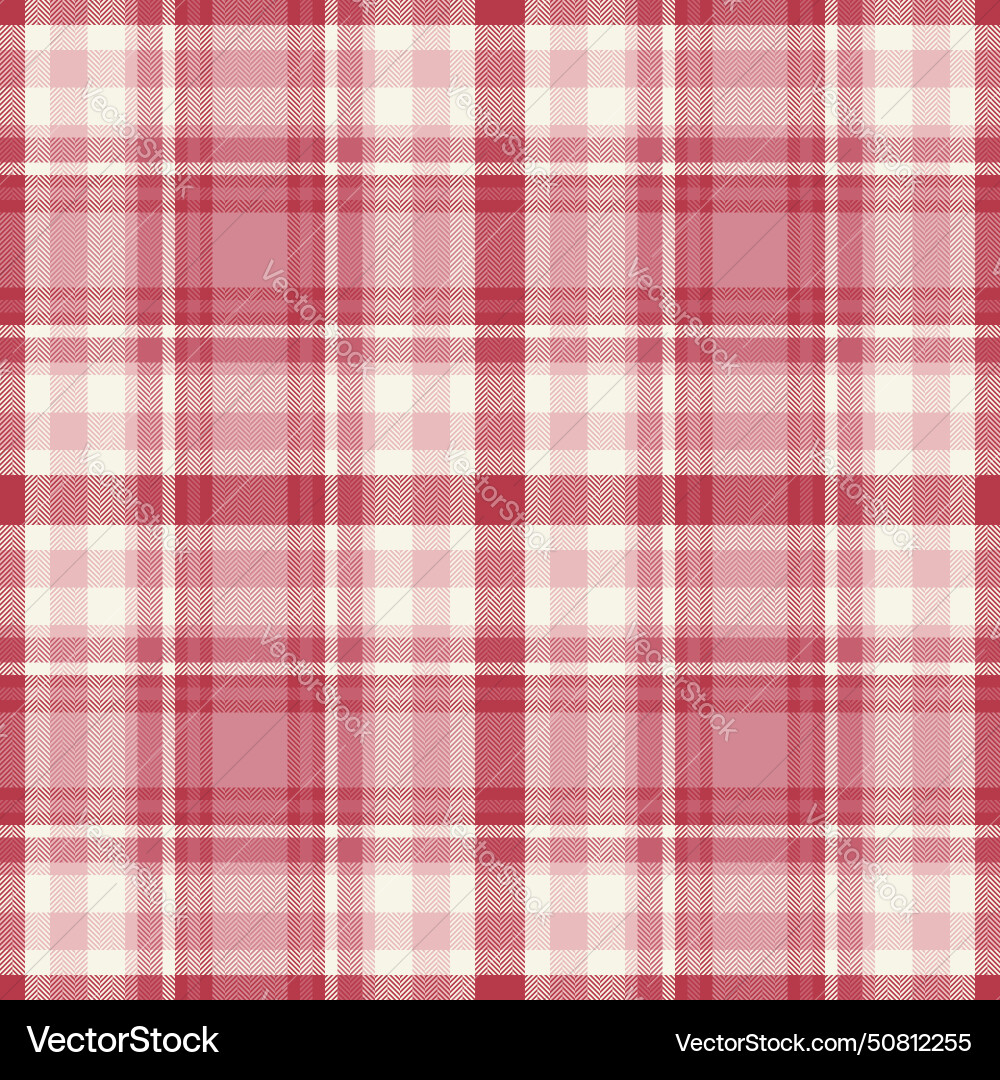 Plaid seamless pattern in red check fabric Vector Image