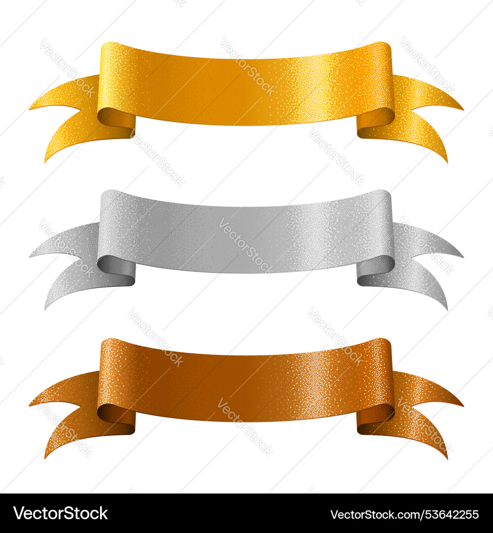 Set of horizontal sparkle ribbons Royalty Free Vector Image