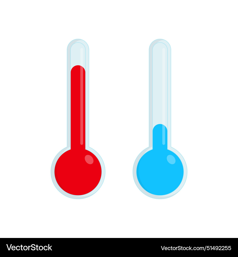 Thermometer icon cold and hot temperature Vector Image