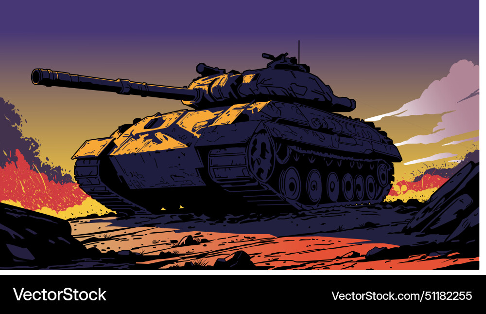 War tank Royalty Free Vector Image - VectorStock