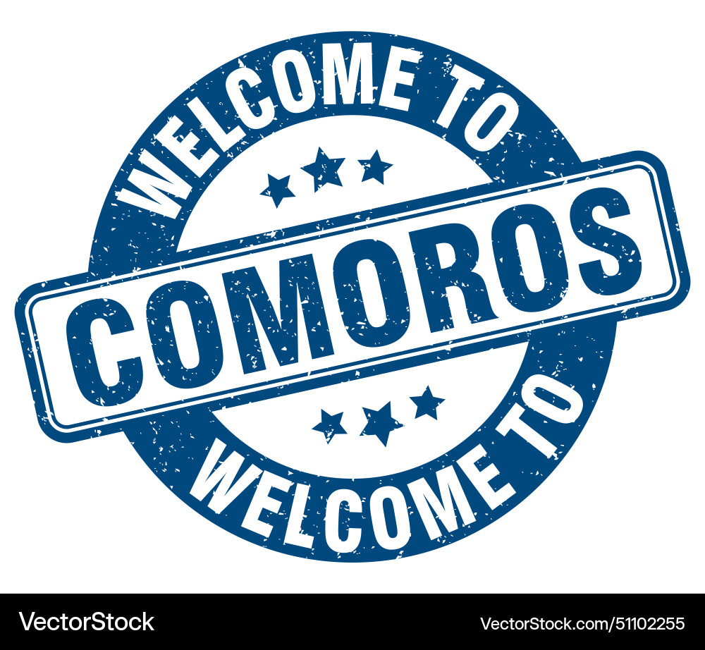 Welcome to comoros stamp round sign Royalty Free Vector