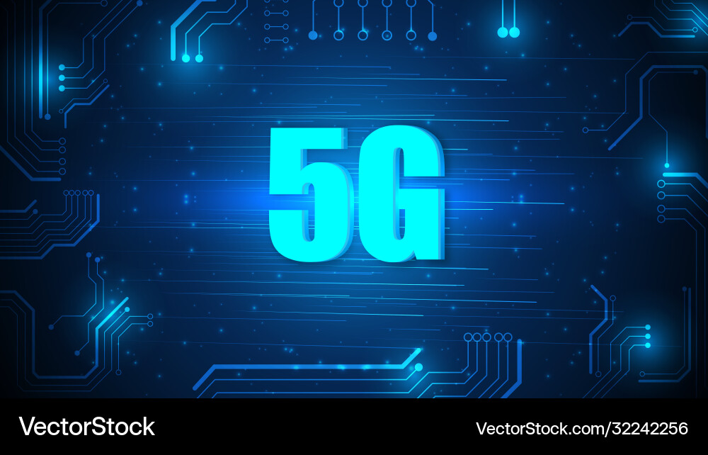 5g speed circuit technology background Royalty Free Vector