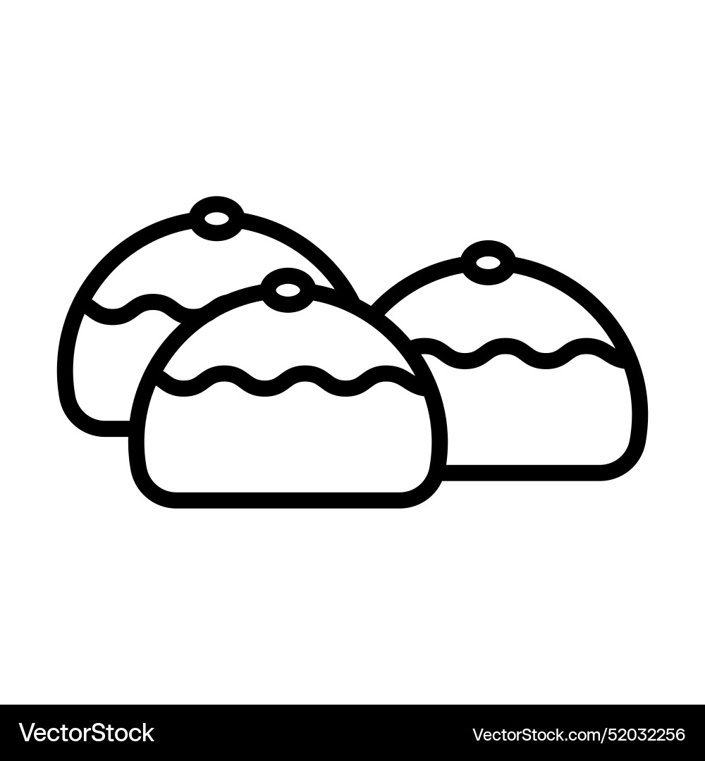 Belgian buns linear logo mark in black and white Vector Image