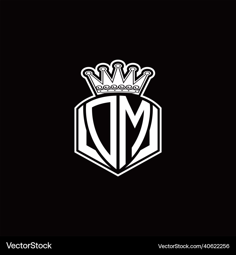 Dm logo monogram with luxury emblem shape Vector Image