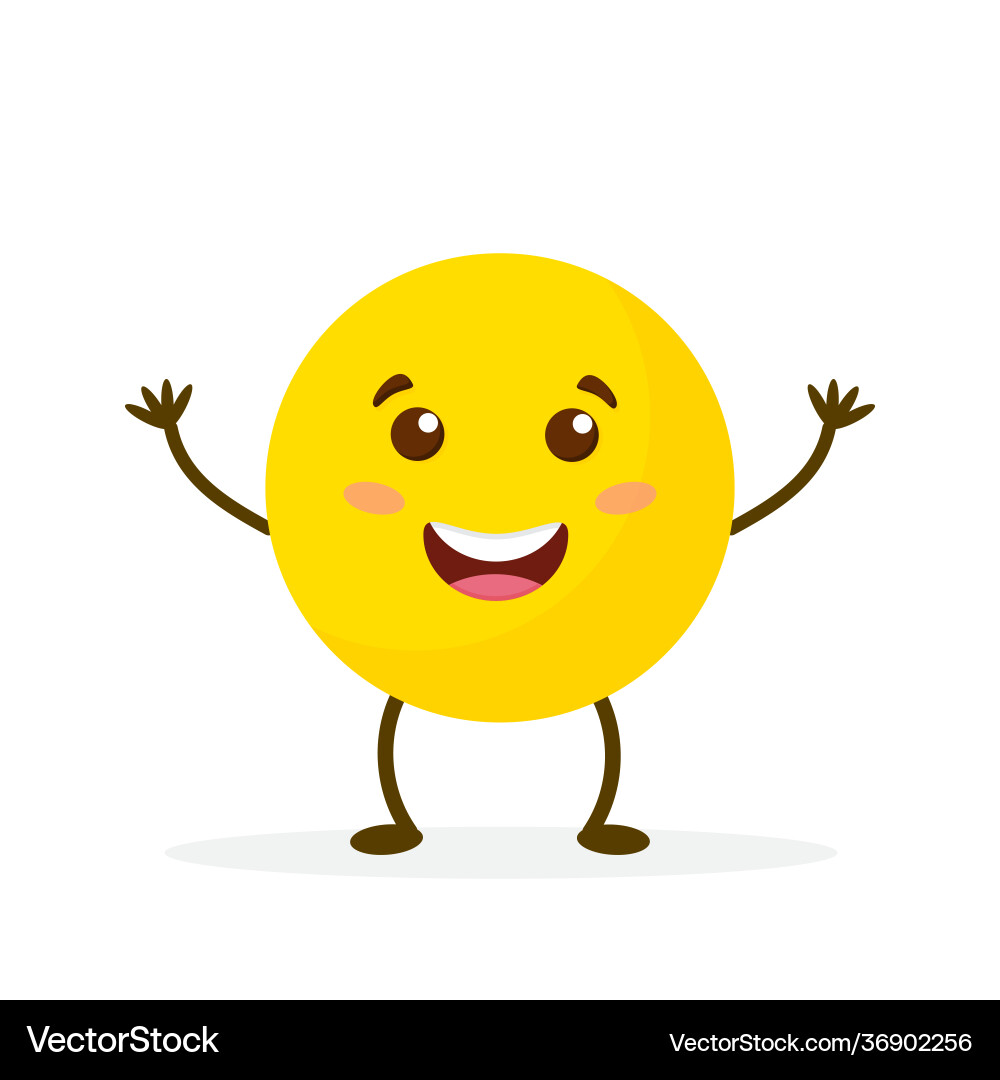 Happy circle cartoon design expression cute Vector Image
