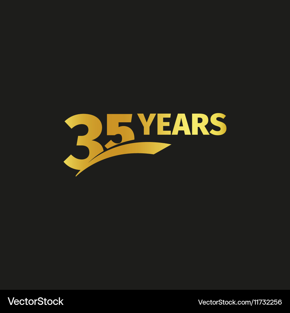 Isolated abstract golden 35th anniversary logo Vector Image