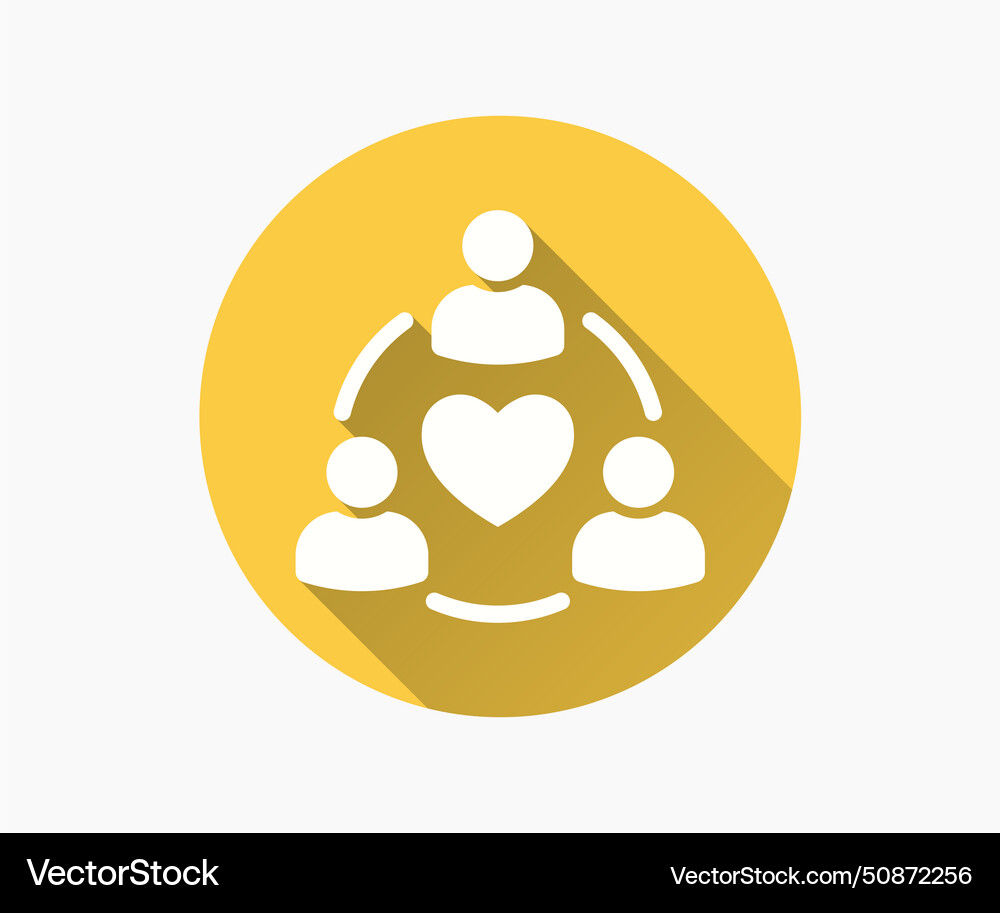 Relationship flat icon with long shadow Royalty Free Vector