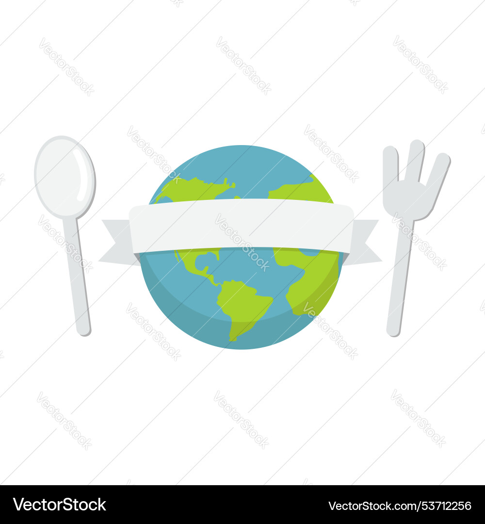 World food day icon flat Royalty Free Vector Image