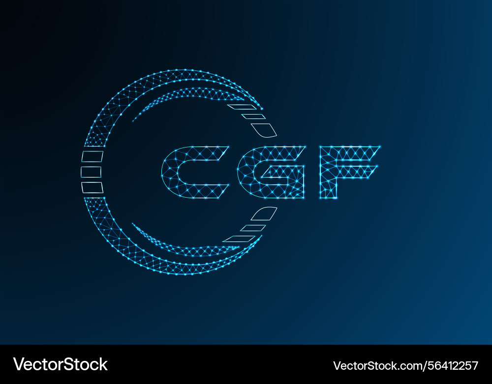 Cgf low poly letter logo design lower Royalty Free Vector