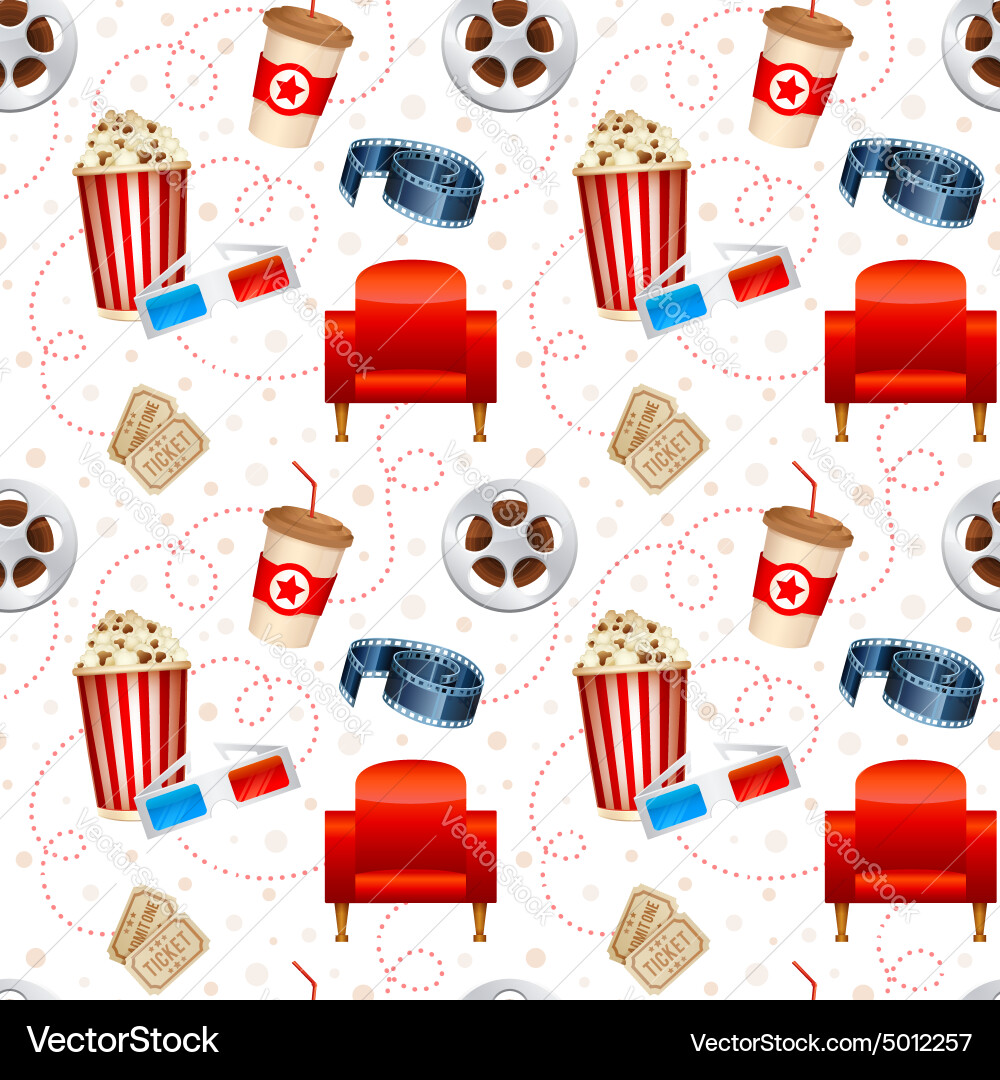 Cinema seamless texture Royalty Free Vector Image