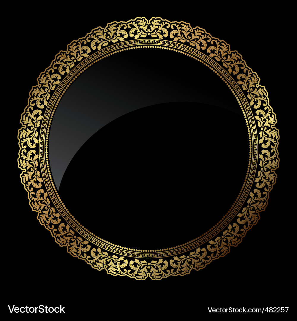 Circular gold frame Royalty Free Vector Image - VectorStock