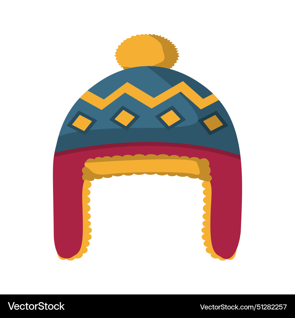 Colorful winter hat image cartoon cap Royalty Free Vector
